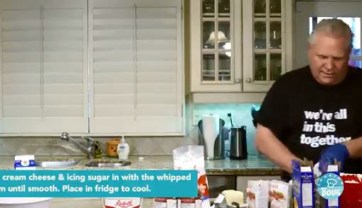 Doug Ford reveals secret cheesecake recipe